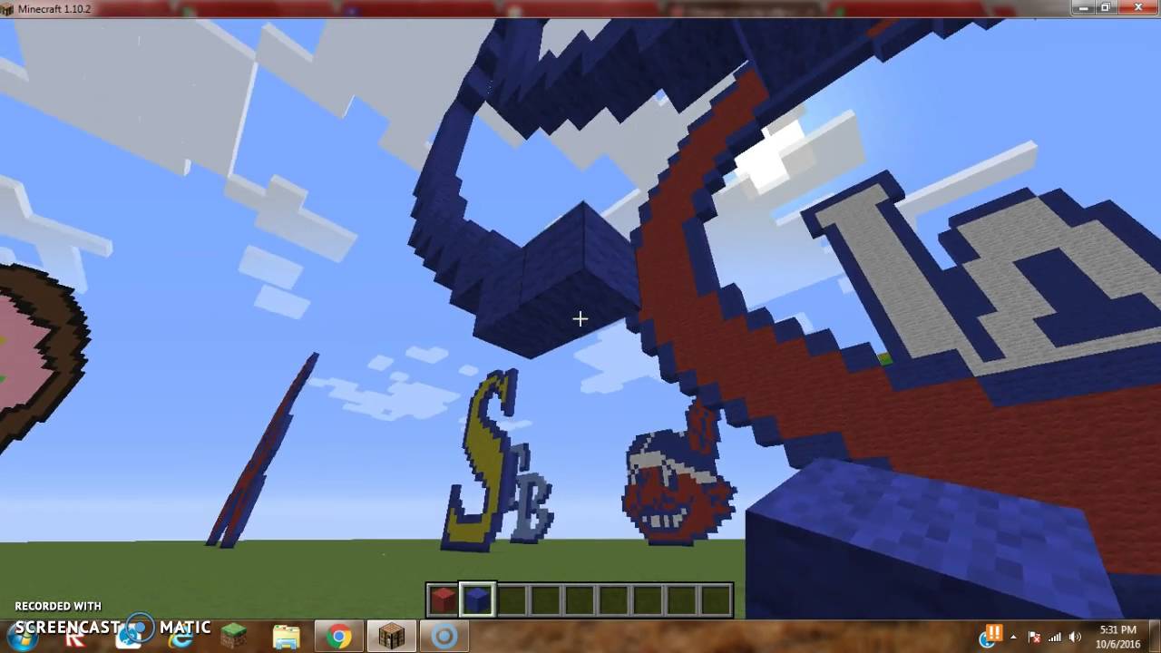 MineCraft Pixel Art: How to Make the Chicago Cubs Logo - YouTube