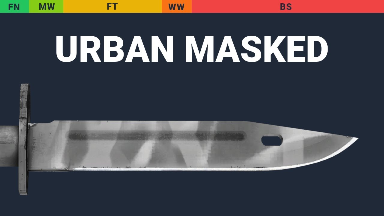 Bayonet Urban Masked - Skin Float And Wear Preview - YouTube