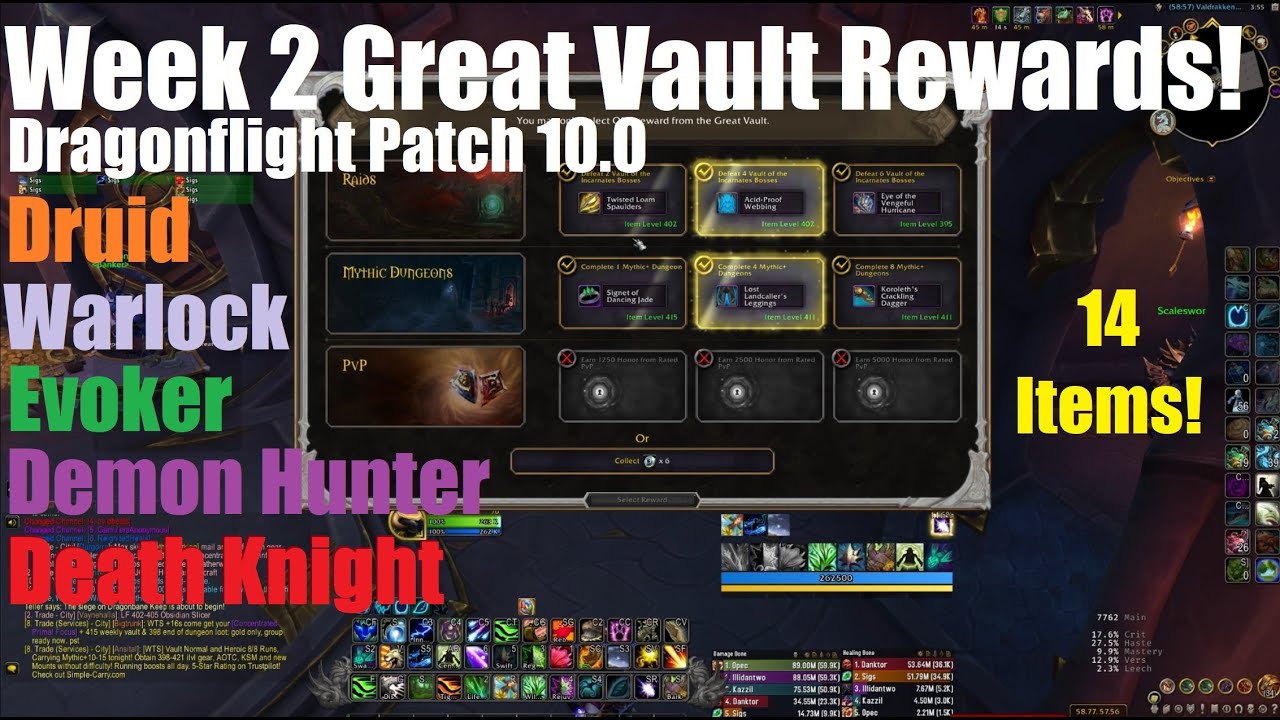 Week 2 Great Vault Rewards! World of Warcraft Dragonflight Patch 10.0 ...