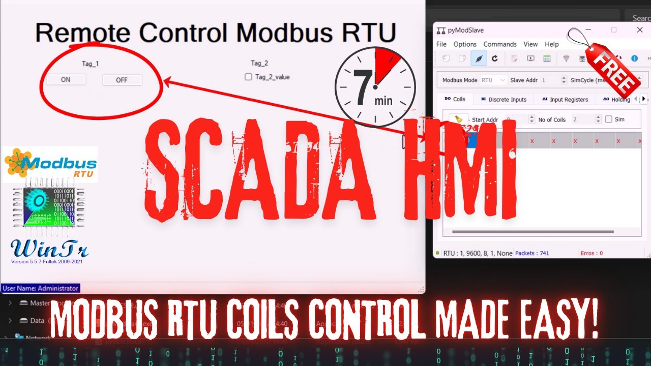 Build an HMI in Under 7 Minutes for Modbus RTU Coils Control - YouTube