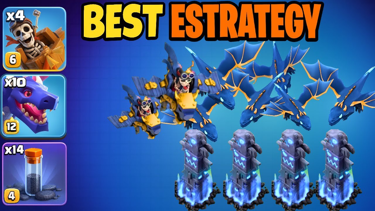 TH18 Best Dragon Attack Strategy | 10 Dragons + 14 Totem Spell ...