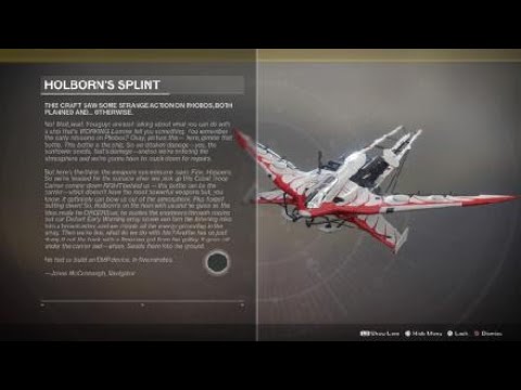 Holborn's Splint Lore - Exotic Ship (Destiny 2: Warmind) - YouTube