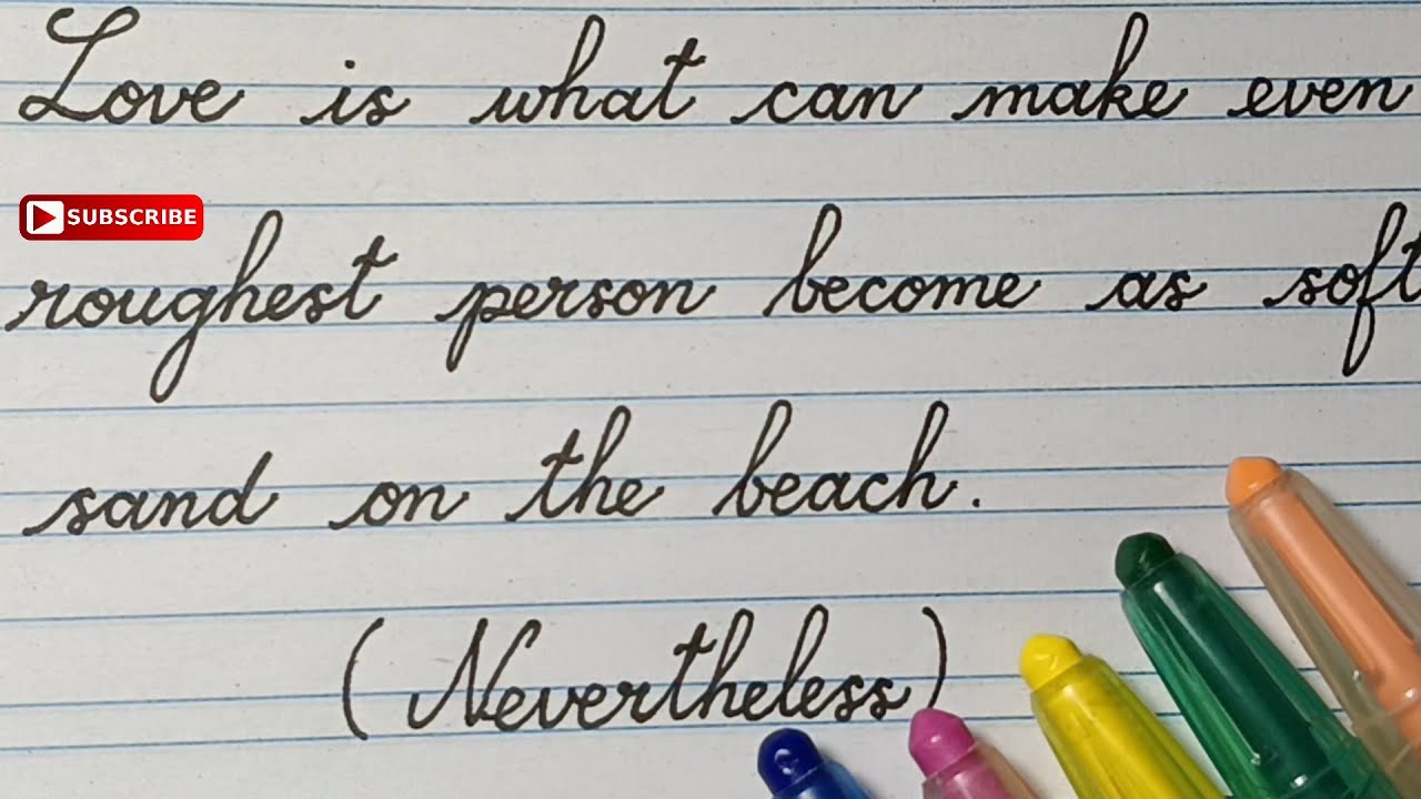 Romantic Quotes in English Cursive Writing | Handwriting Practice ...
