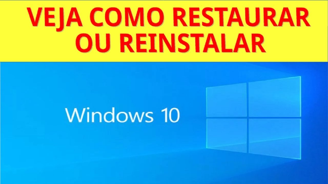 Como restaurar / reinstalar o Windows 10 - YouTube