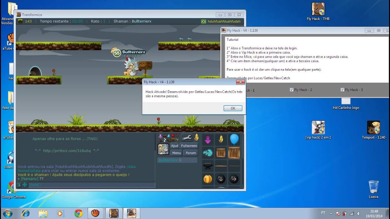 Fly Hack Transformice 19/03/2014 - YouTube