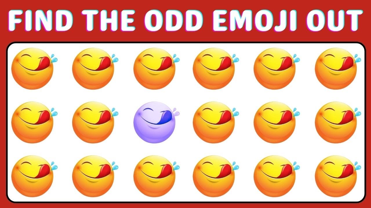 FIND THE ODD EMOJI OUT Spot The Difference to Win| Odd One Out Puzzle ...