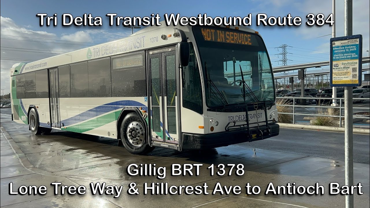 Tri Delta Transit Gillig BRT 40’ Diesel Bus 1378 Westbound Route 384 to ...