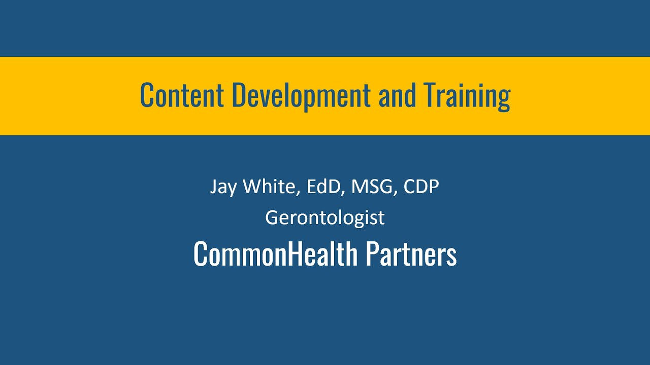 CommonHealth Partners - Content Development and Training - YouTube