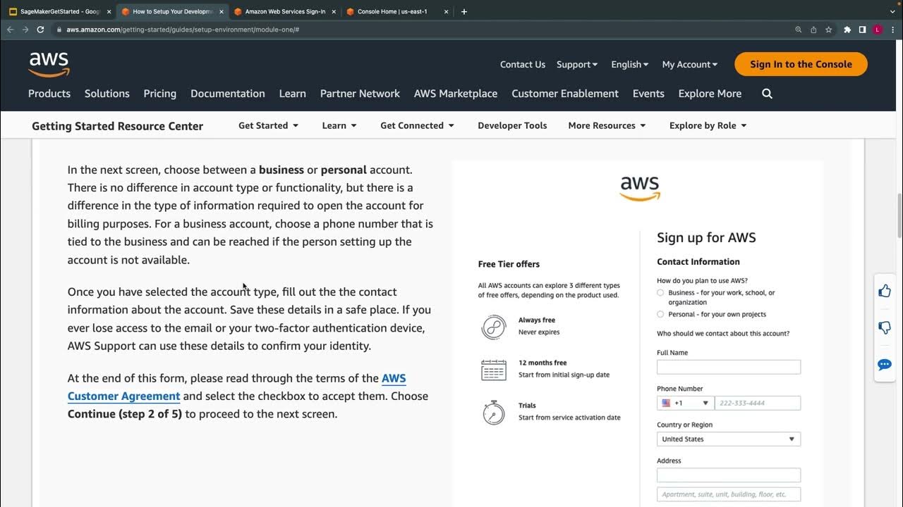 AWS Account Creation - SageMaker Get Started part 1 - YouTube
