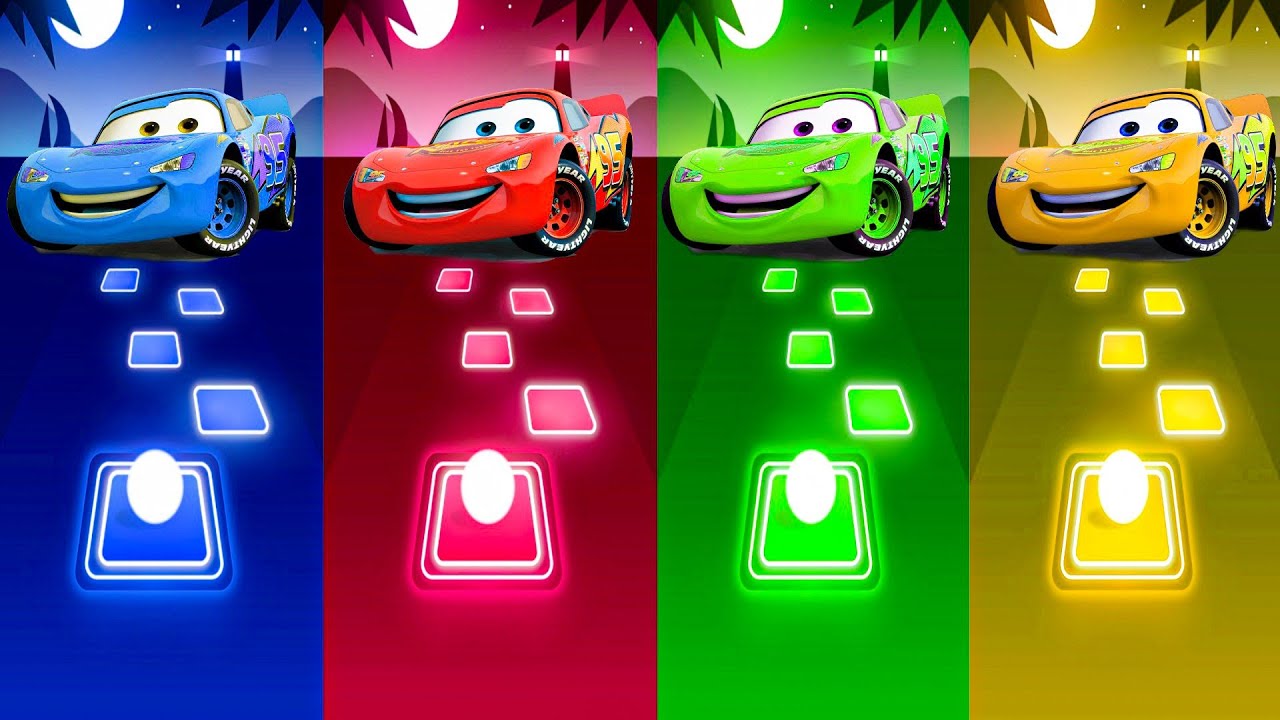 Cars Team Lighting McQueen Red - McQueen Blue - McQueen Green - McQueen Orange // Tiles Hop EDM ...
