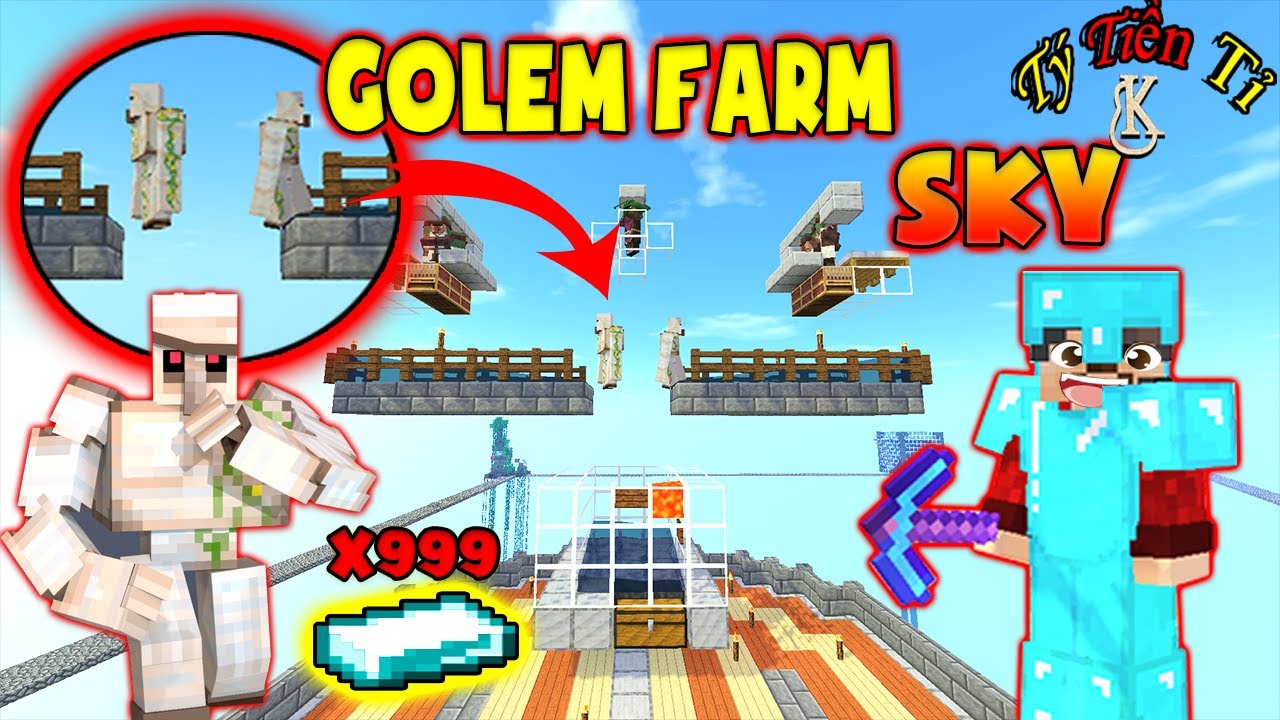 Máy Farm Sắt - Iron Farm Sky - Minecraft Skyblock # 18 - YouTube