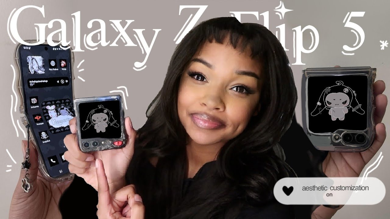 what's on my samsung galaxy z flip 5 + customization 🤍🎧 | cute ...