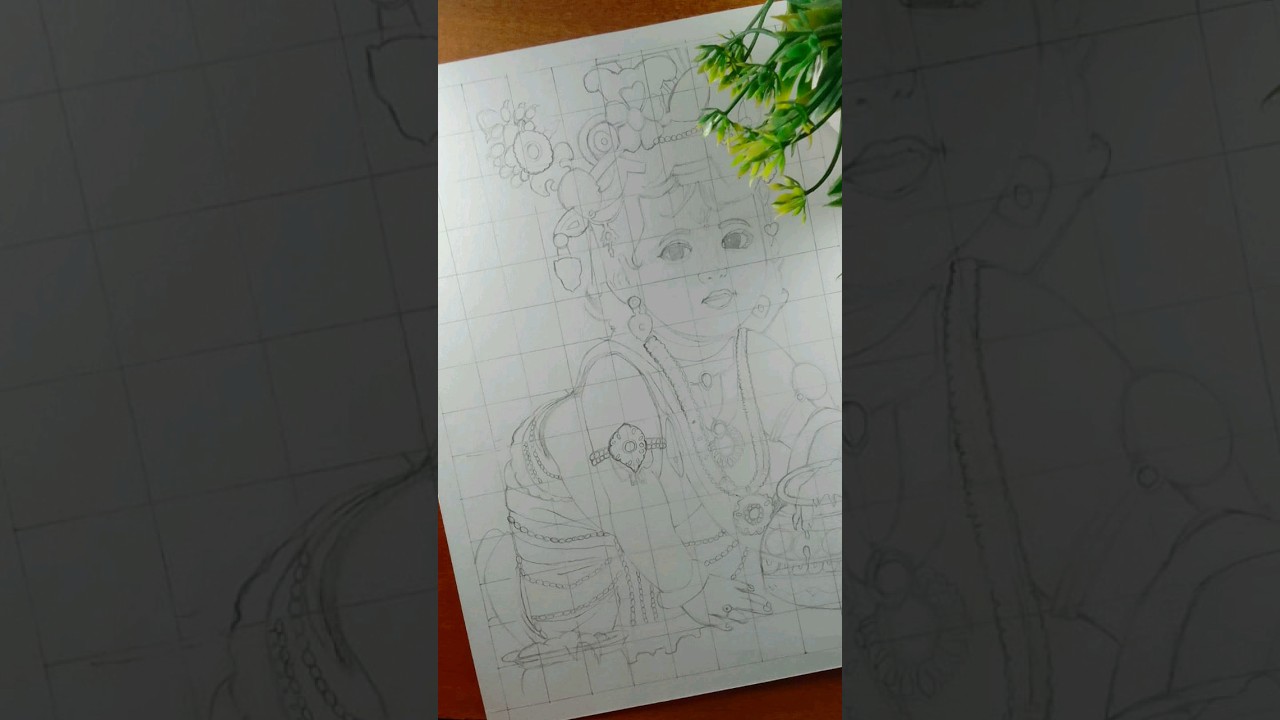 Cute bal gopal drawing || #shorts #drawing - YouTube