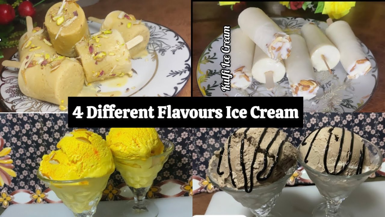 4 Different Flavours Ice Cream Recipes By AfridiSisters |Mango ...