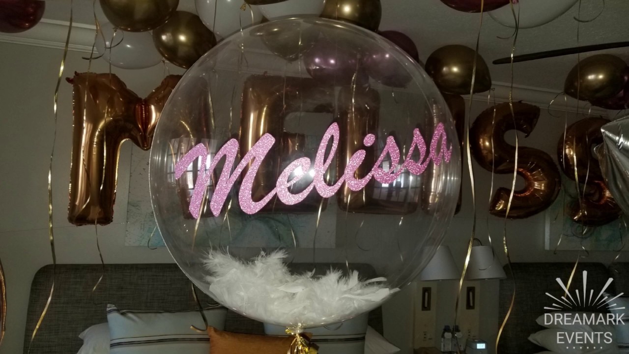 Balloon arrangement in the hotel room - YouTube