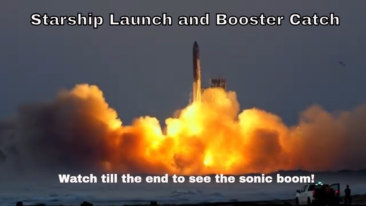 Epic Starship launch and sonic boom before booster catch #starship # ...