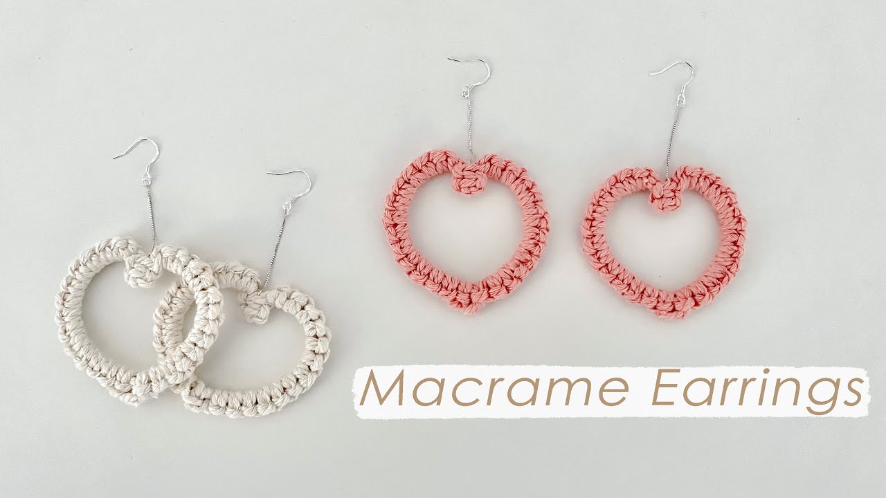 Macrame Earrings Tutorial | DIY Heart Earrings | Macrame Pattern for ...