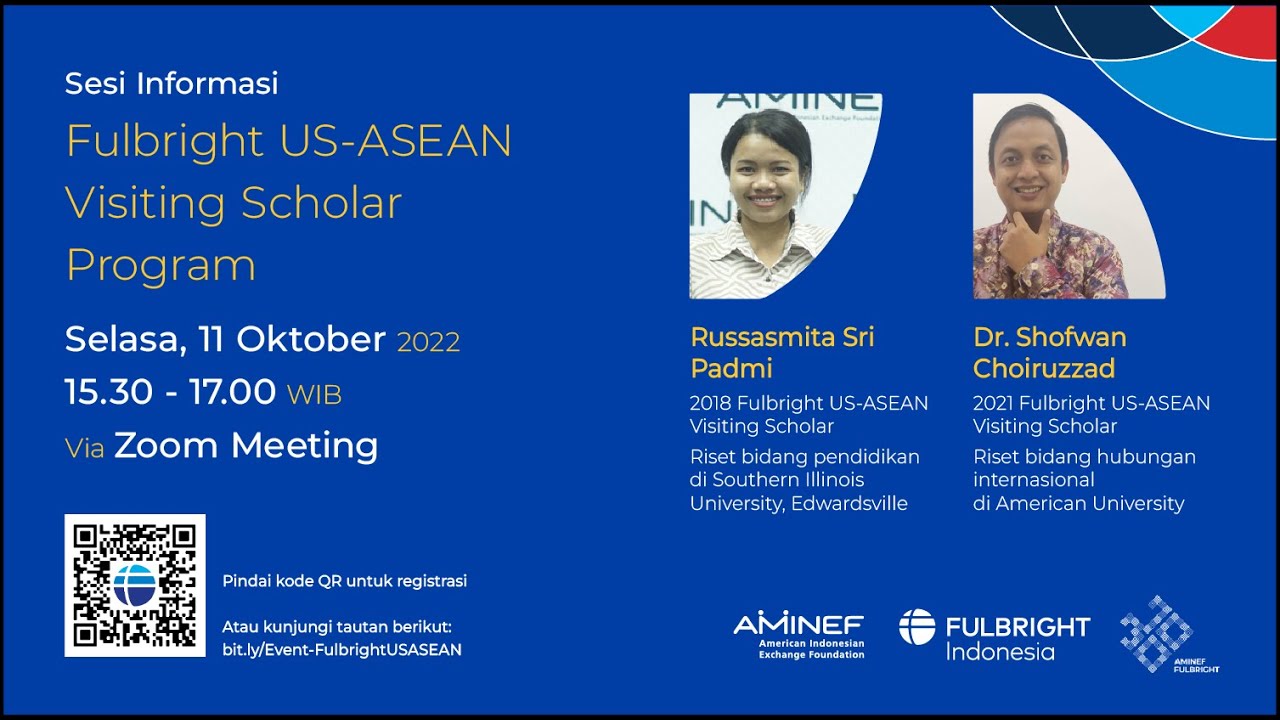 11 Oktober, 2022 - Sesi Informasi Fulbright US-ASEAN Visiting Scholar Program - YouTube
