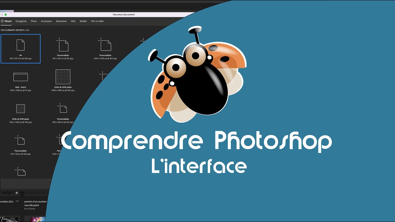 Comprendre Photoshop - Chapitre 1 : l'interface de Photoshop - YouTube