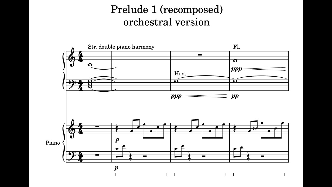 Prelude 1 (recomposed) - Orchestral Version - YouTube