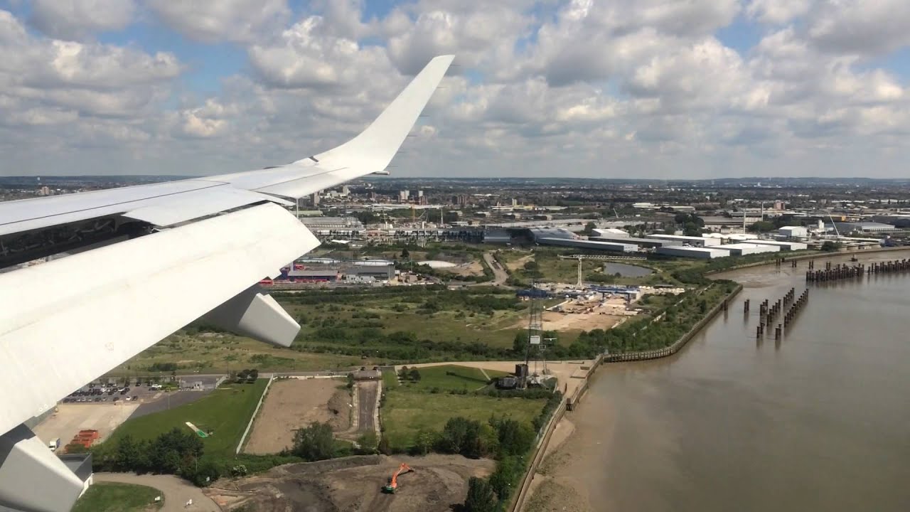 Approach and Landing at London City Airport - YouTube
