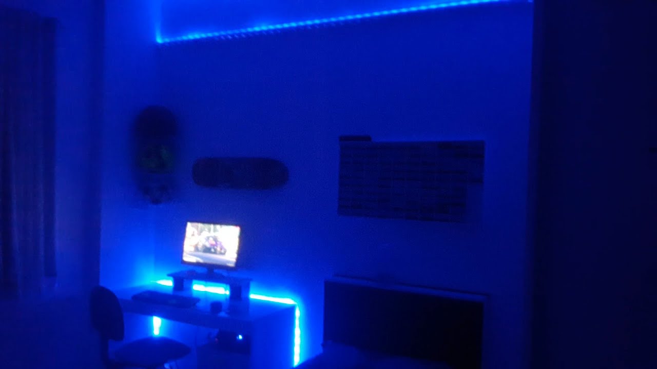 FIZ UMA ILUMINAÇÃO DE FITA LED NO QUARTO GAMER E FICOU INCRÍVEL! - YouTube