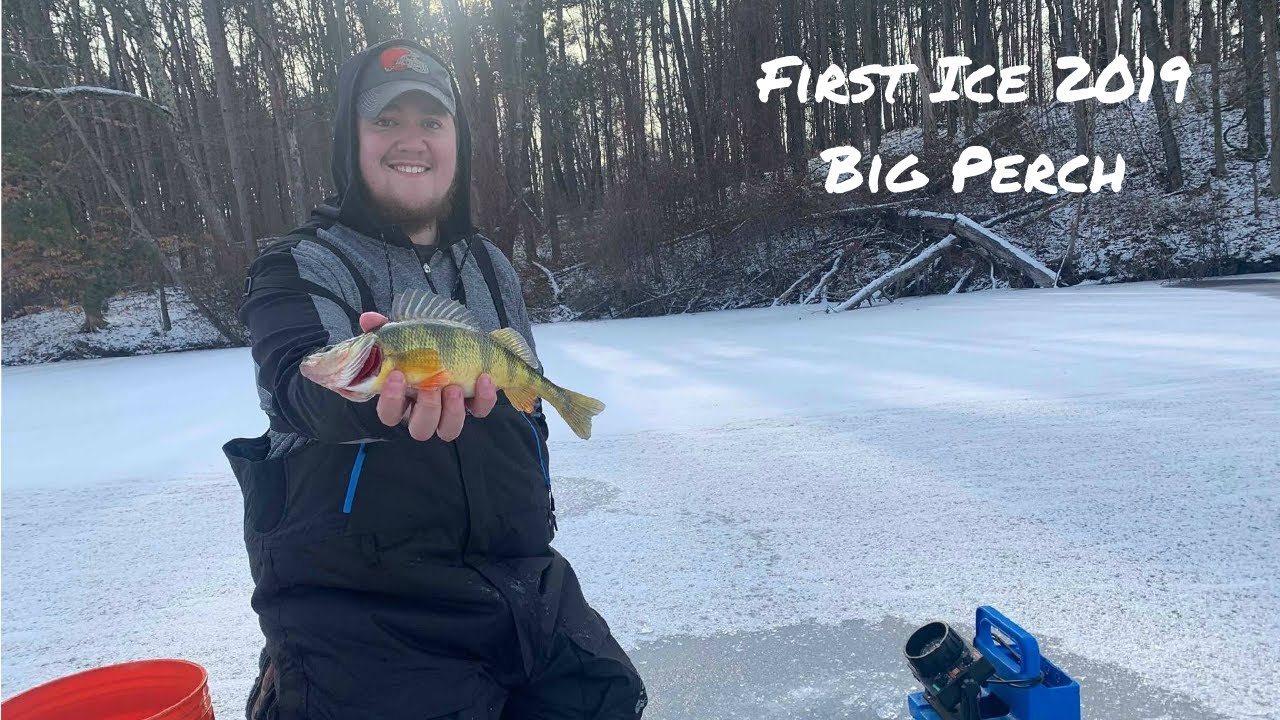 First Ice Ohio Big Perch!! - YouTube