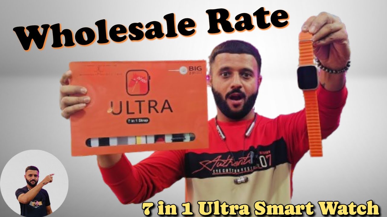 Ultra 7 in 1 Smart Watch, 7 Strap In Box Wireless Charging , Apple ...