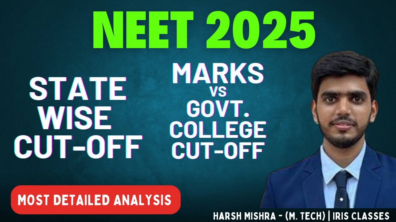 NEET 2025 State Wise Cut Off 🔥 | Marks vs Govt Medical College Cut Off ...