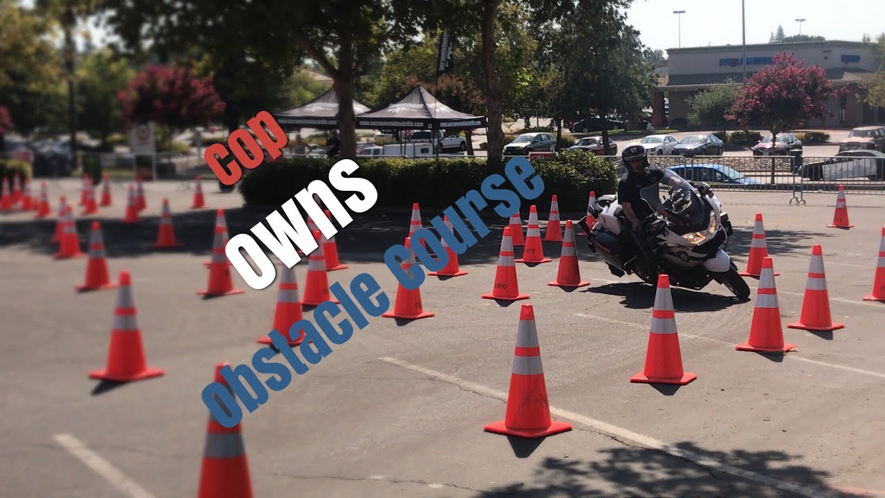 Police Motorcycle Skills- Cop Owns Skills Course - YouTube
