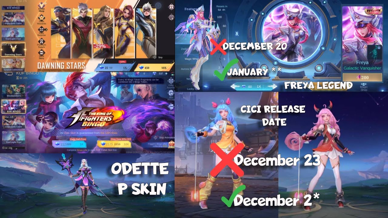 MLBB CICI RELEASE DATE & FREYA LEGEND RELEASE DATE MOBILE LEGENDS ...