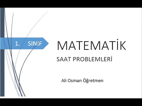 1. Sınıf Matematik Saat Problemleri