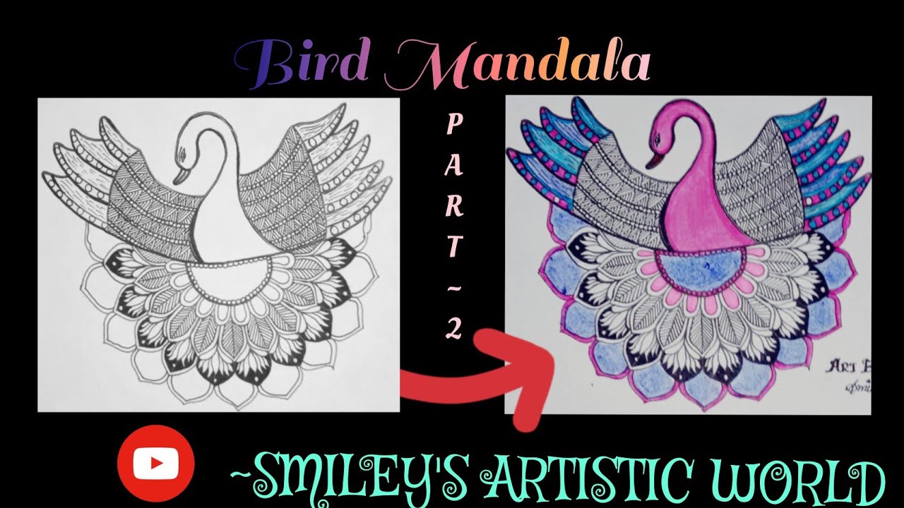 BIRD MANDALA PART 2|HOW TO DRAW MANDALA FOR BEGINNERS|SMILEY'S ARTISTIC ...