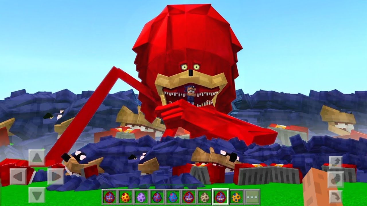 Shin Knuckles vs Shin Sonic in Minecraft PE - YouTube