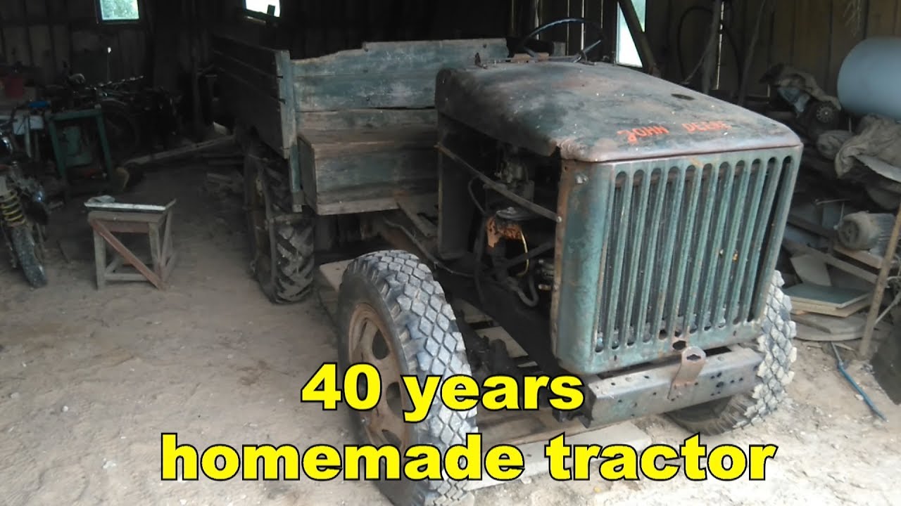 50 years old homemade tractor made by my father - YouTube