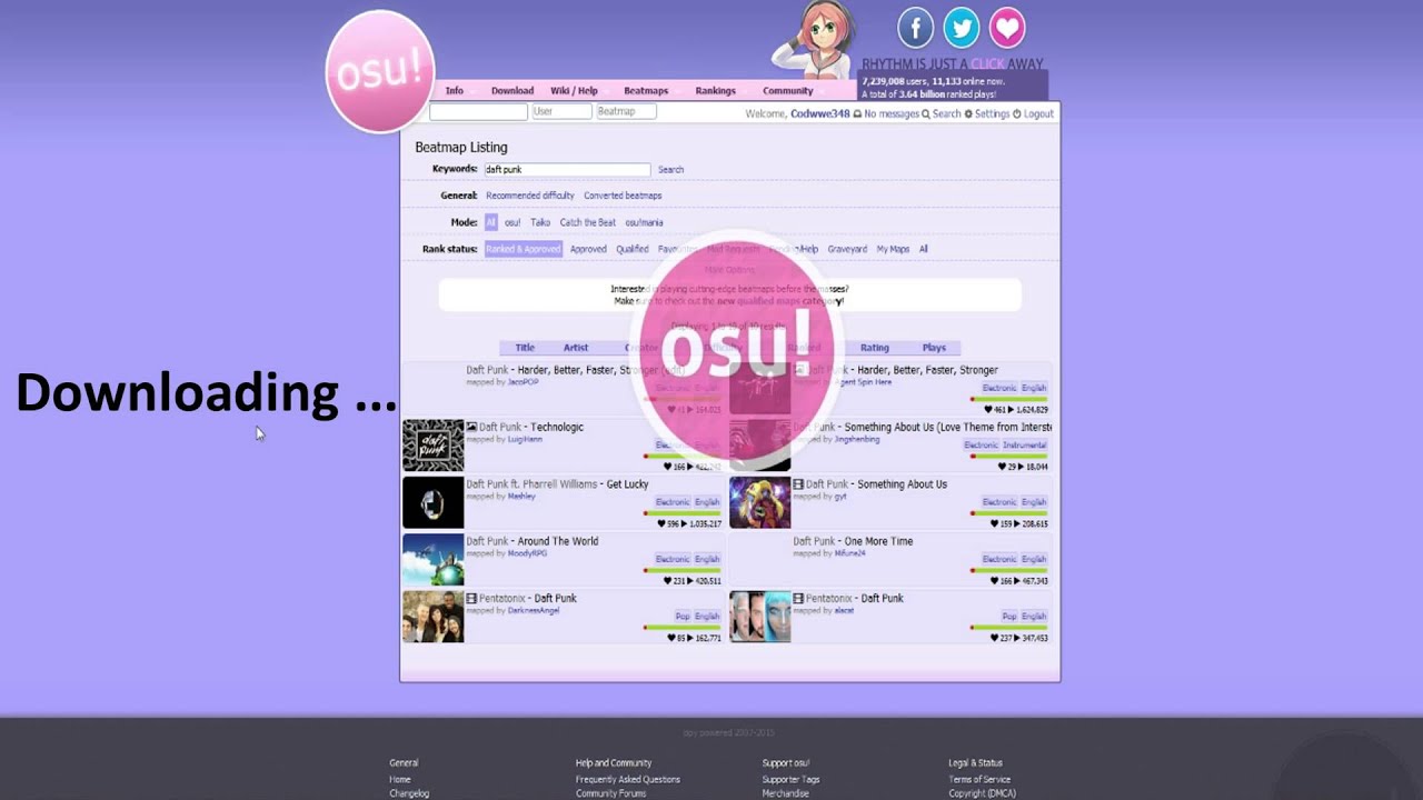 (OSU) How to download beatmaps - YouTube