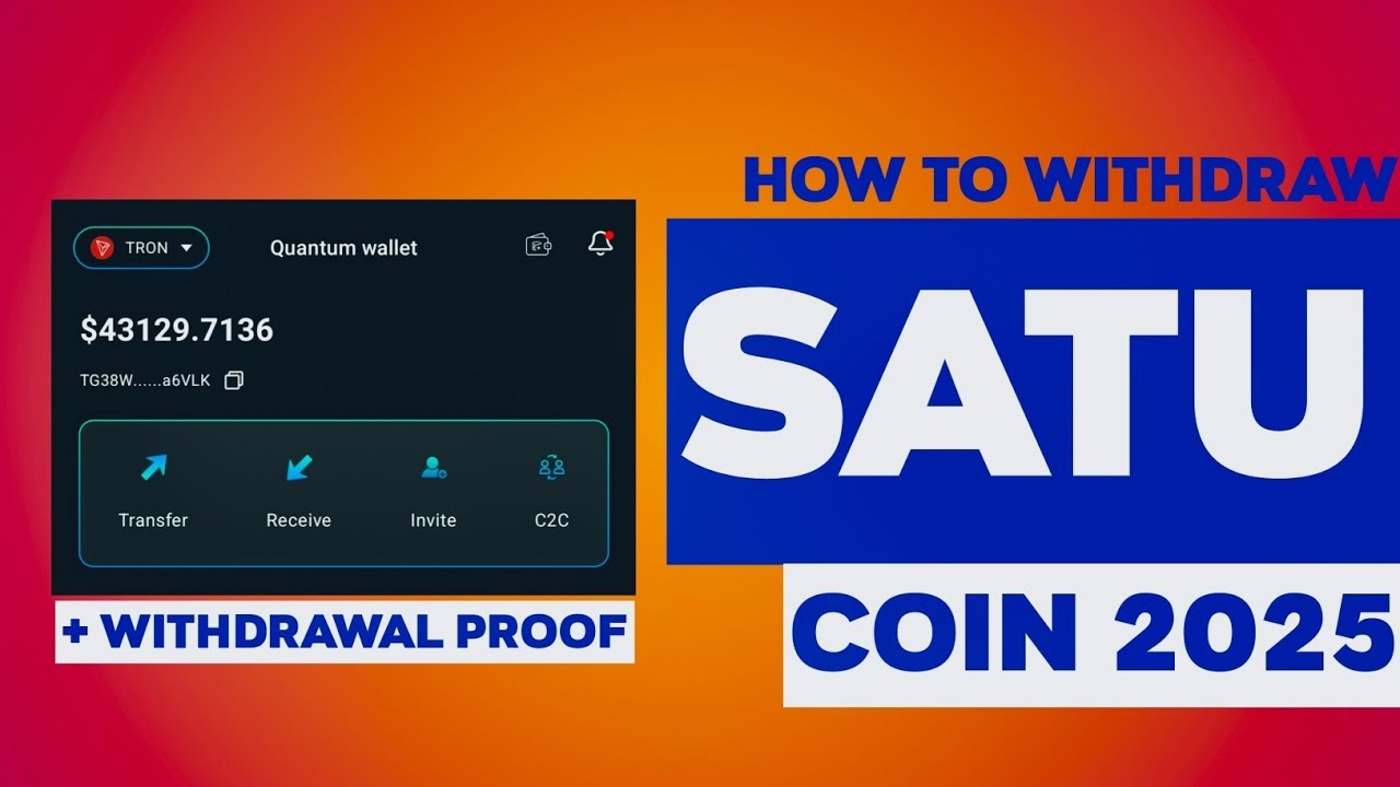 Get Free $900 SATU COIN 2025 How To Withdraw Your SATU COIN 2025 - YouTube