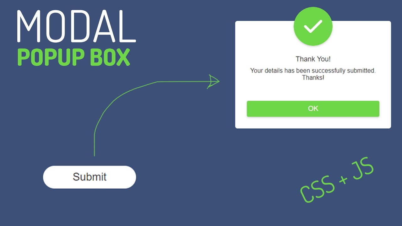 How To Make A Popup Using Html Css And Javascript Create A Modal Box 4589