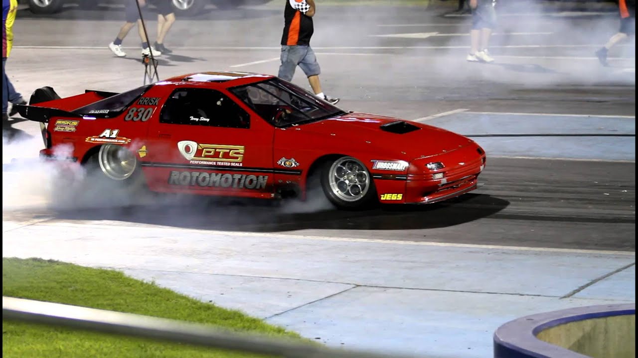 Rotary PTS Drag Car Burnout - YouTube