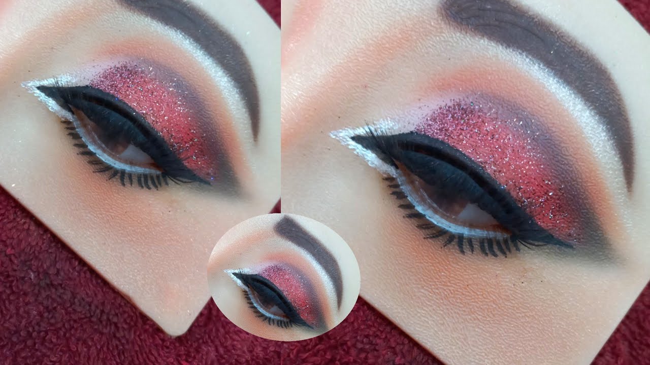 Eye makeup tutorial || soft easy glitter eye makeup || easy cut crease ...