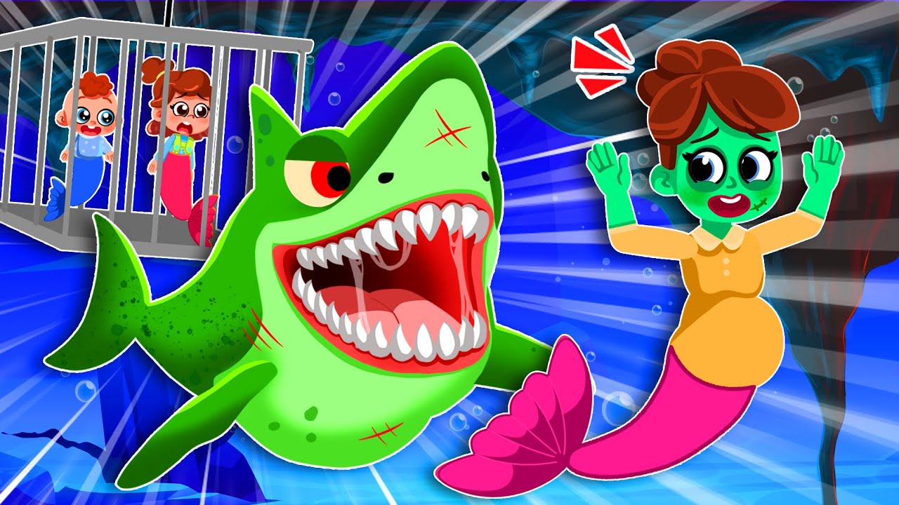 Zombie Mermaid Pregnant vs Big Shark 🧜‍♀️ + More Funny Songs & Nursery ...