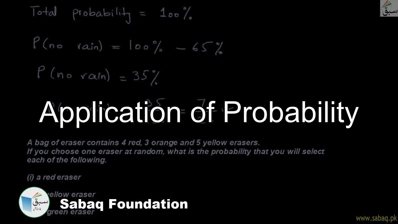 Application of Probability, Math Lecture | Sabaq.pk - YouTube