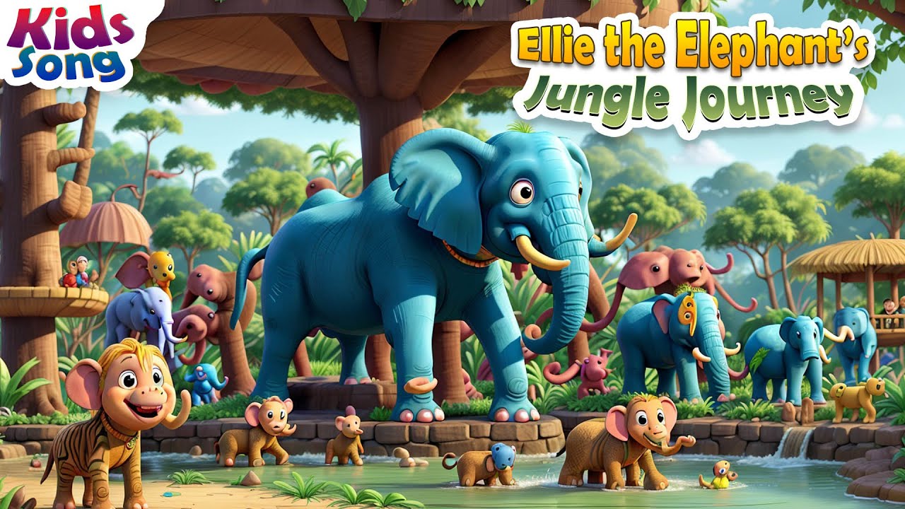 Ellie the Elephant’s Jungle Journey Kids Song 🐘🎉 | Jungle Fun Songs ...