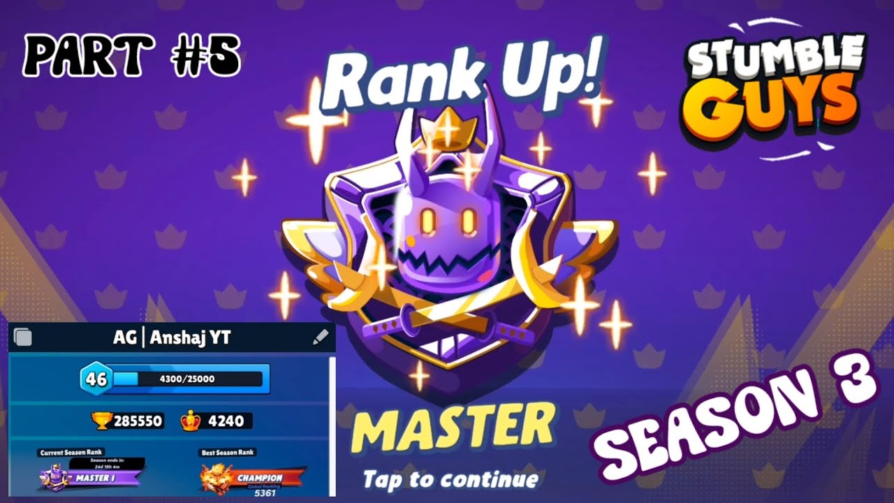 Stumble guys rank push #5 😈 4240 crowns + Master league! #stumbleguys # ...