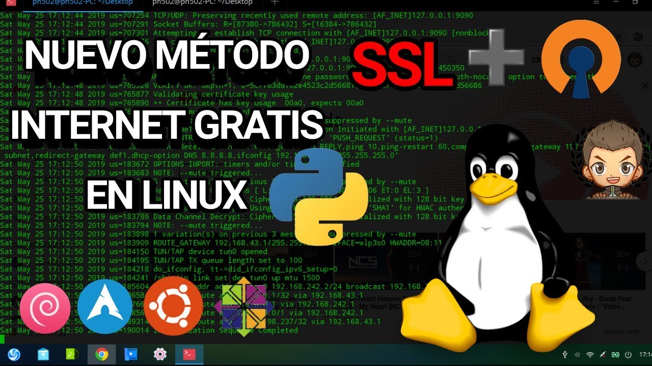 NUEVO METODO INTERNET GRATIS EN LINUX SSL + OPENVPN TODOS LOS PAISES - YouTube