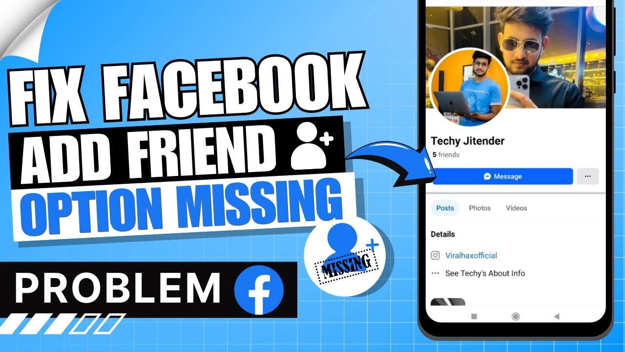How to Fix Facebook Add Friend Option Missing Problem - YouTube