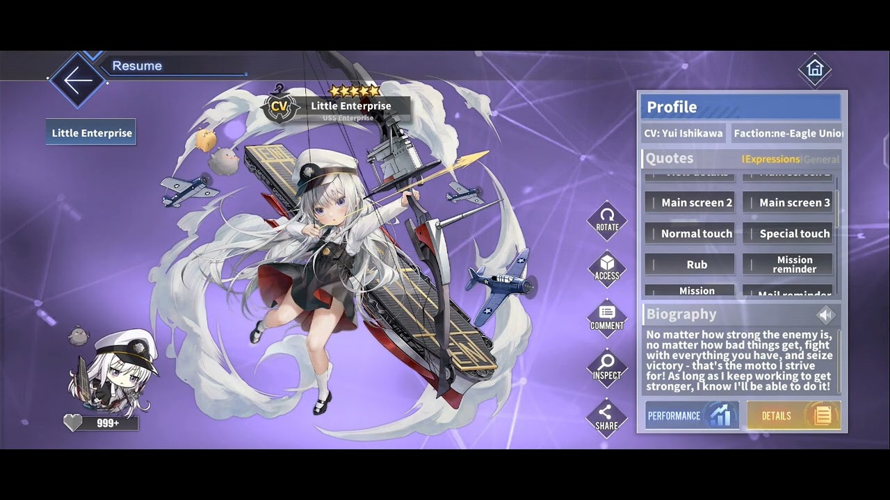 Azur Lane Little Enterprise *Special Touch* - YouTube