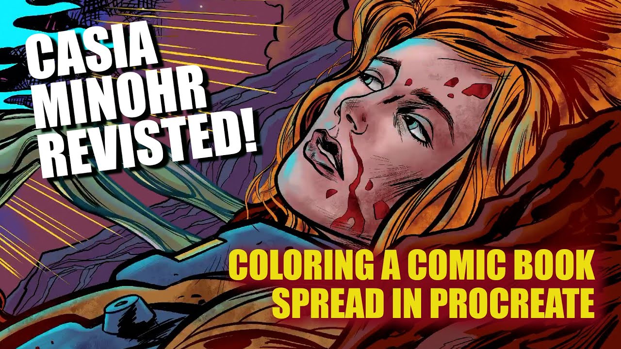 Coloring a Comic Book Spread in Procreate Time Lapse - YouTube