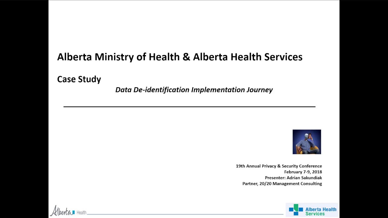 Province-wide De-identification of Health Data in Alberta by Adrian ...