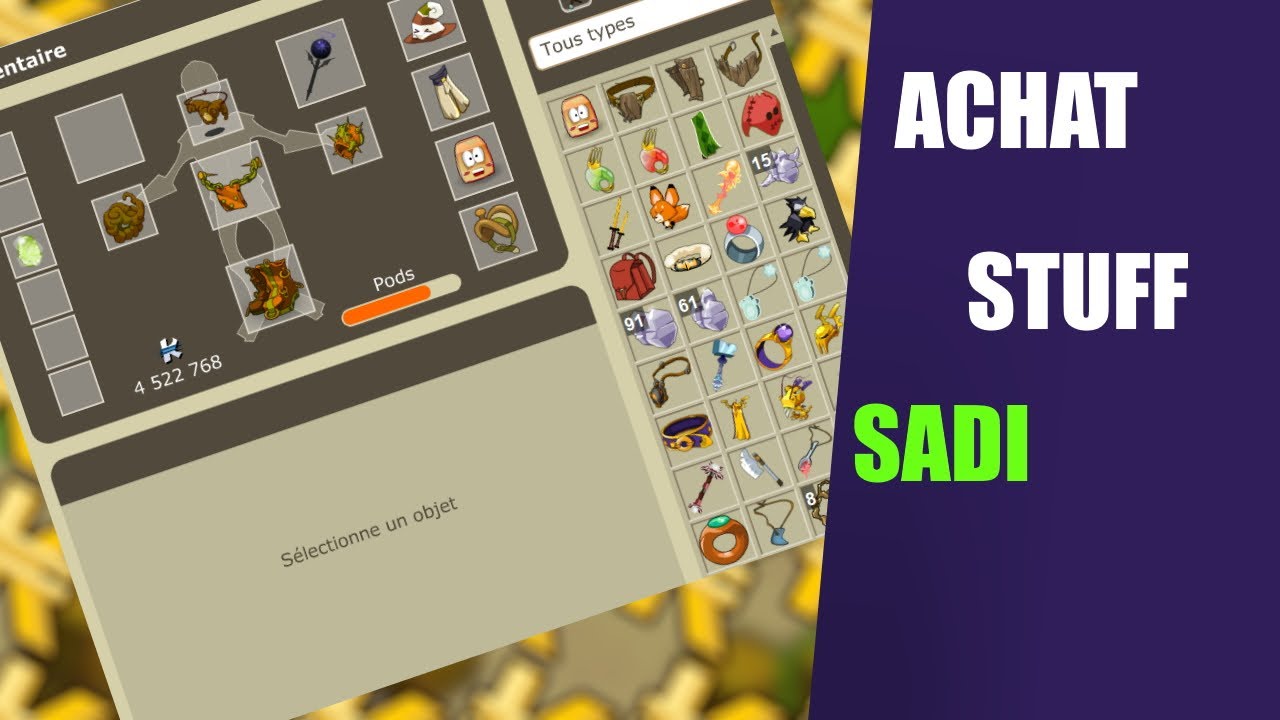 ACHAT DU STUFF SADI DOFUS RETRO - YouTube